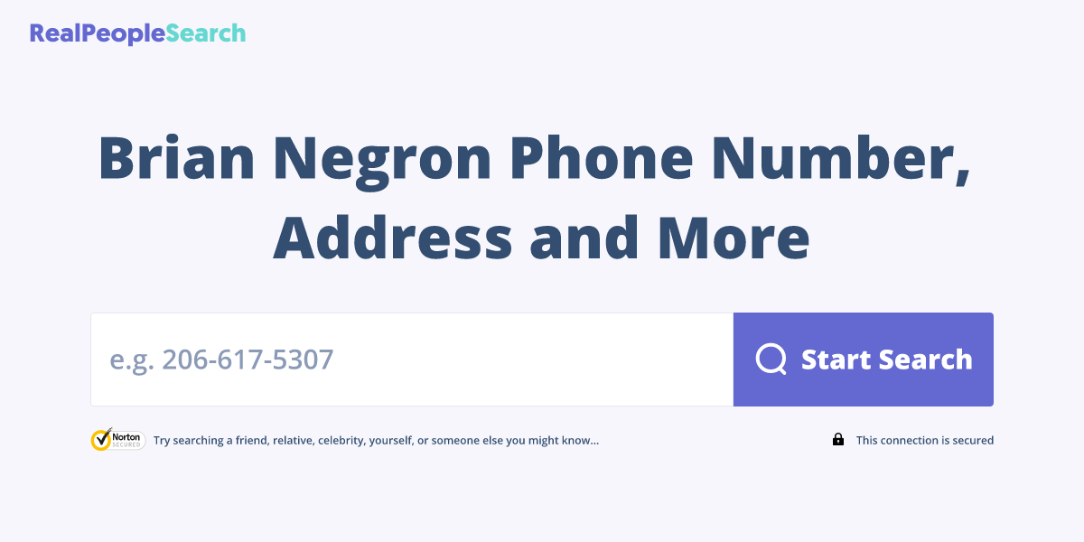Brian Negron Phone Number, Address and More｜ RealPeopleSearch