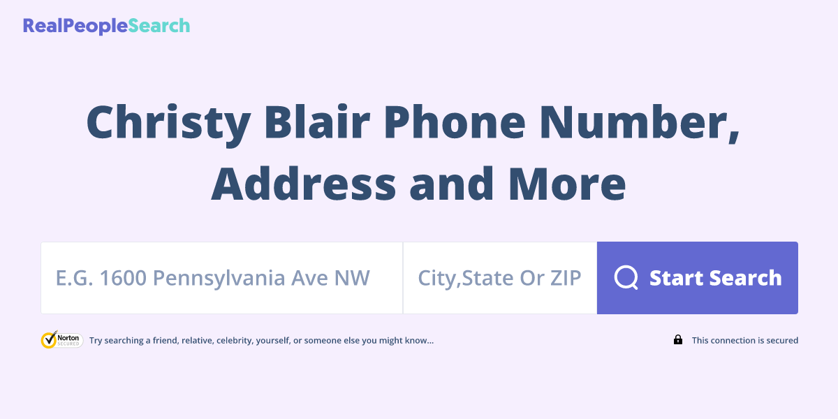 Christy Blair Phone Number, Address and More｜ RealPeopleSearch