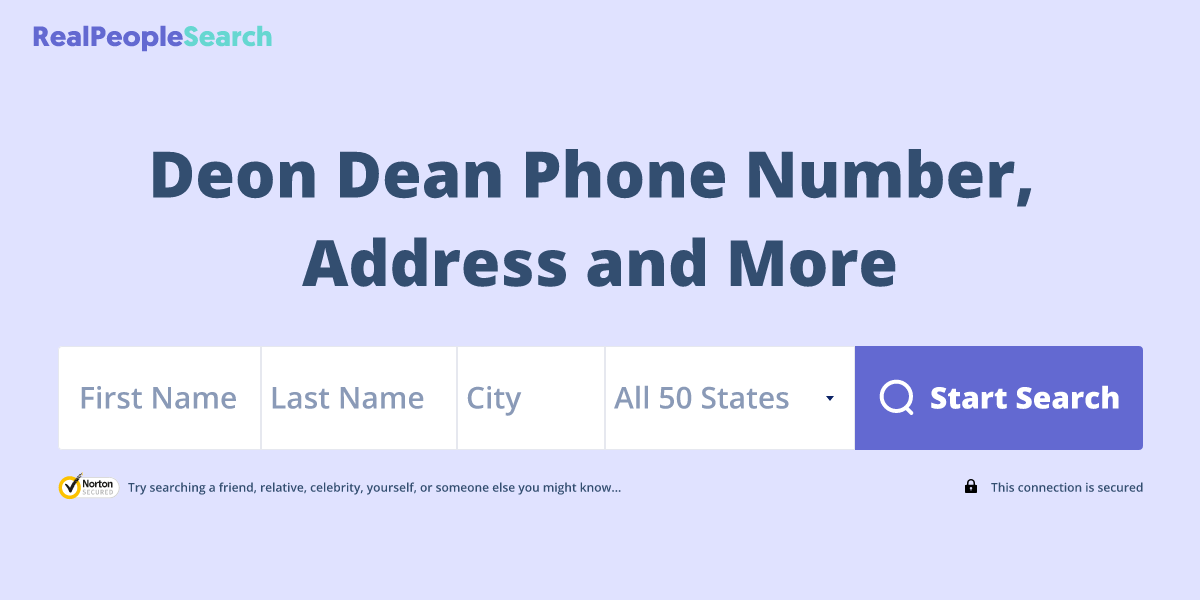 Deon Dean Phone Number, Address and More｜ RealPeopleSearch