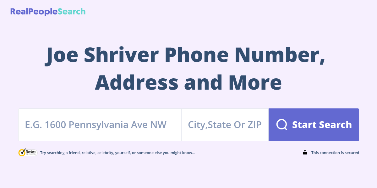 Joe Shriver Phone Number, Address and More｜ RealPeopleSearch