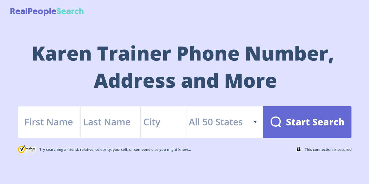 Karen Trainer Phone Number, Address and More｜ RealPeopleSearch