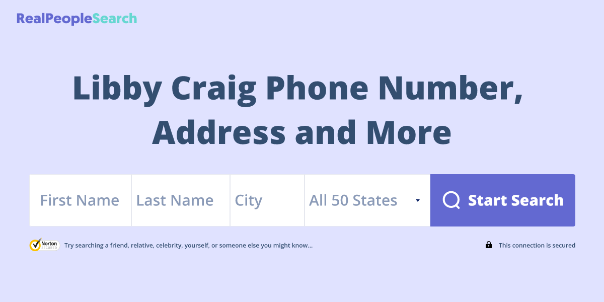 Libby Craig Phone Number, Address and More｜ RealPeopleSearch