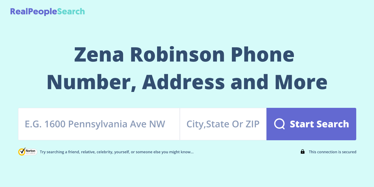 Zena Robinson Phone Number, Address and More｜ RealPeopleSearch